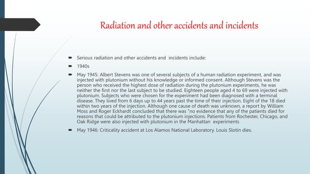 Nuclear And Radiation Accidents And Incidents.pptx | Disasters