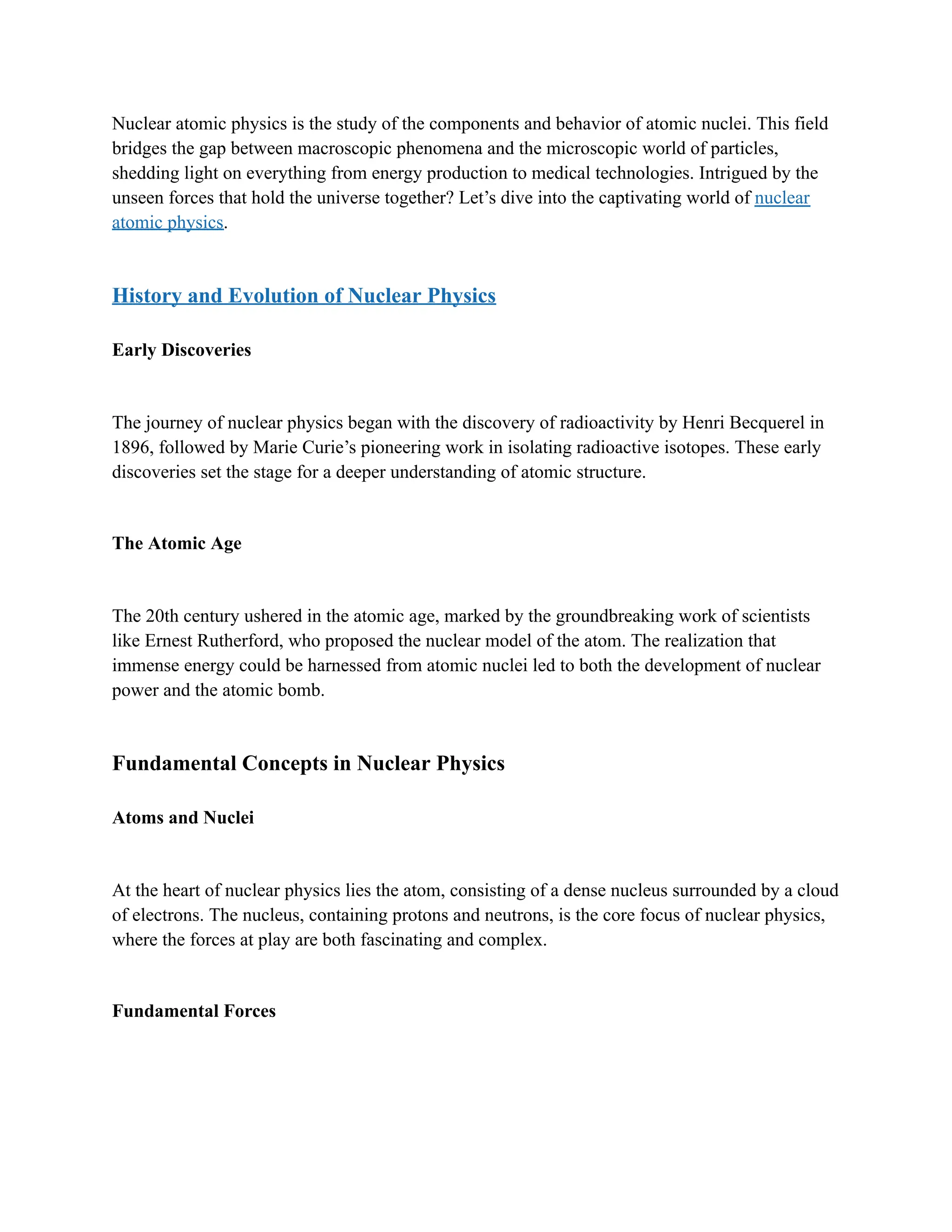 Nuclear Atomic Physics, quantum theory and nuclear reactions | PDF