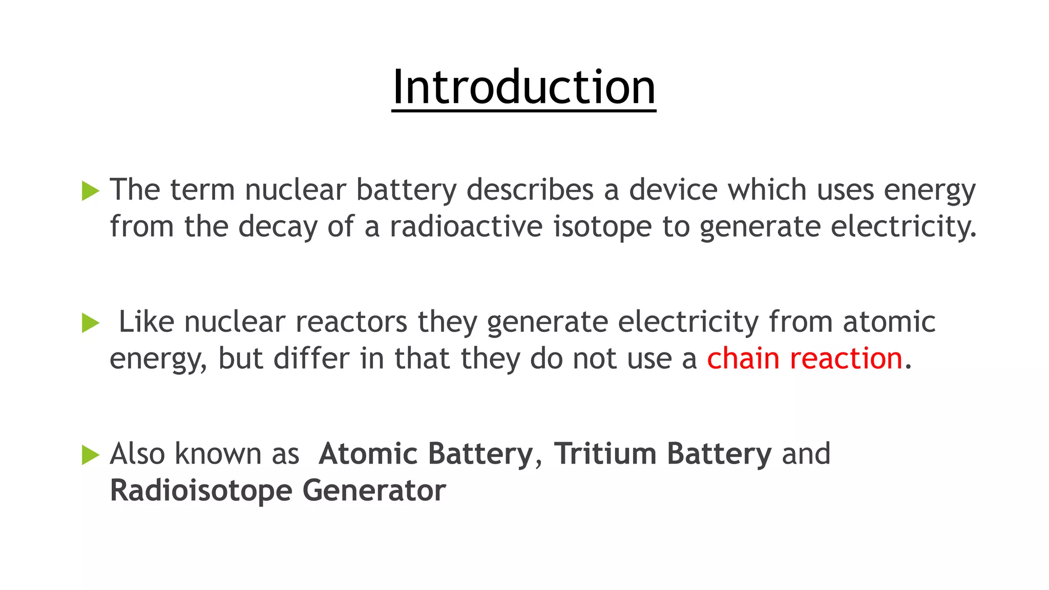 Nuclear Battery PPT | PPTX