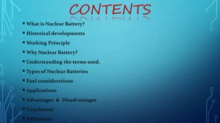 Nuclear battery-A power point presentation | PPTX