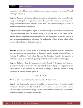Nuclear Battery Seminar Report | DOC