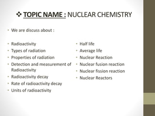 Nuclear chemistry | PPT