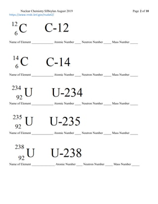 Nuclear Chemistry 01a | PDF