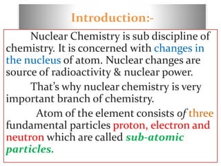 Nuclear chemistry | PPTX