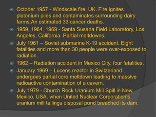 Nuclear disasters | PPTX | Injuries | Diseases and Conditions