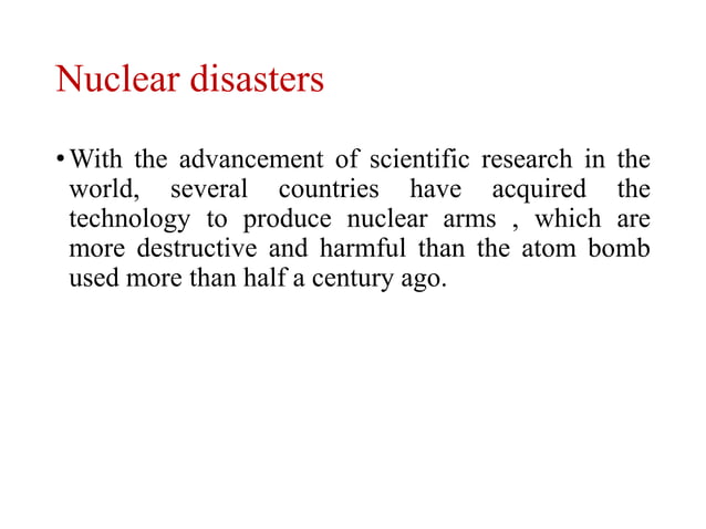 Nuclear disasters | PPTX | Environment | Science