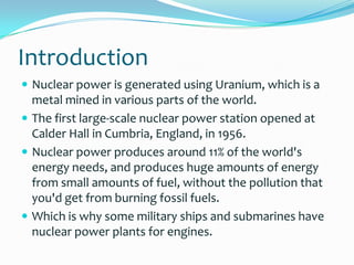 Nuclear energy | PPTX