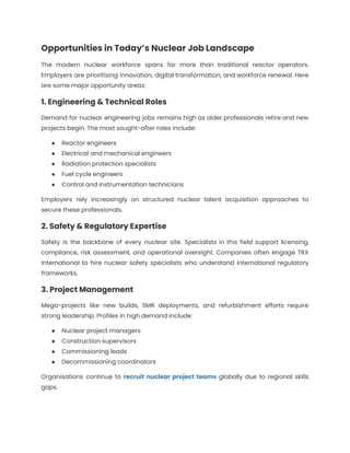 Nuclear Energy Job Market Outlook: Opportunities & Challenges | PDF