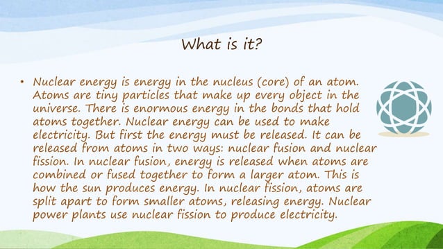 Nuclear energy ppt | PPTX