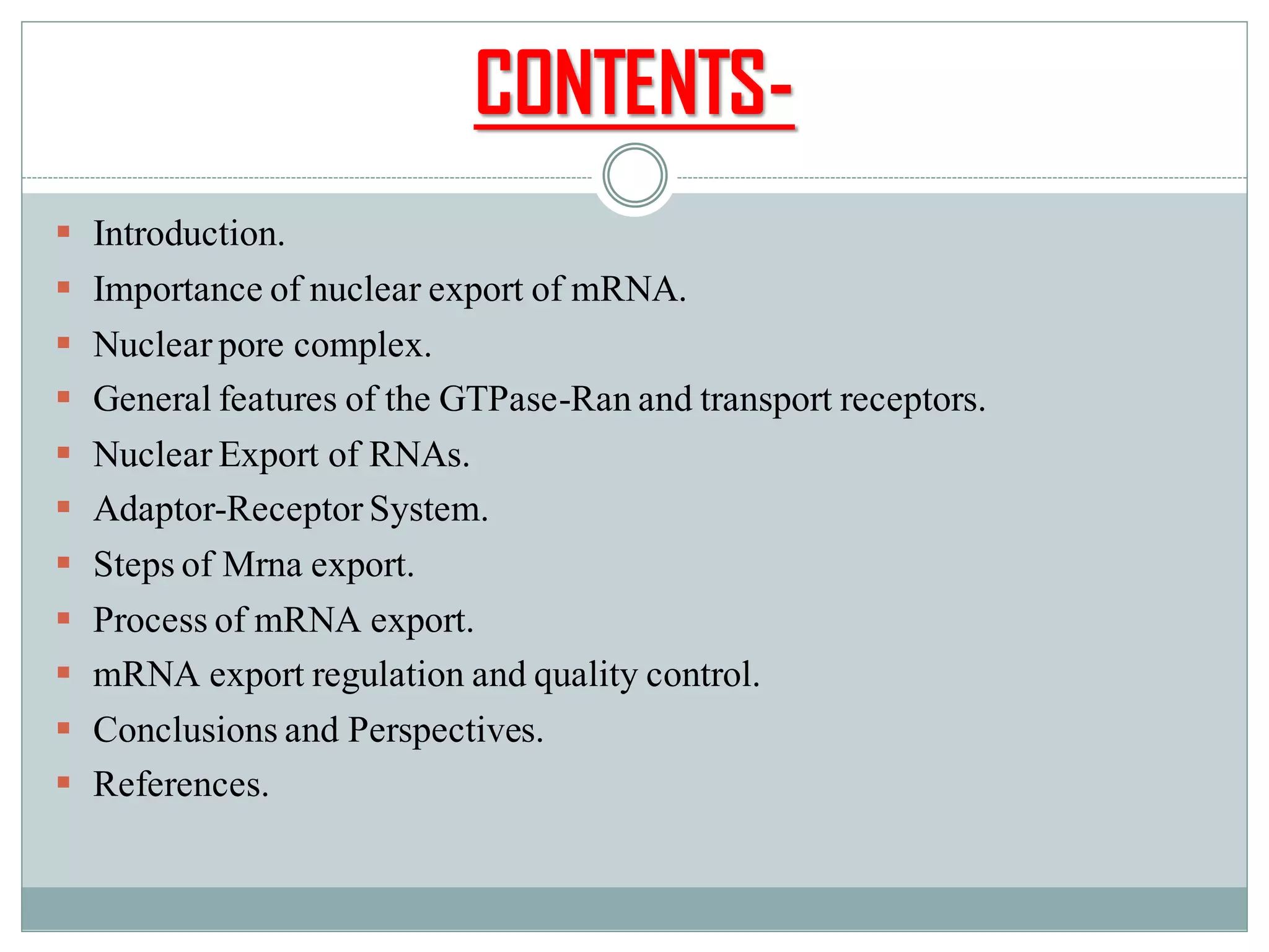 Nuclear export of mRNA | PDF