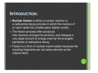 Nuclear fission slideshare for pharmacy | PPTX