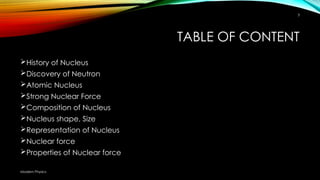 Comprehensive Overview of Atomic Nucleus and Nuclear Forces in Modern ...