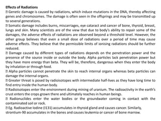 Nuclear hazards and human health | PPTX