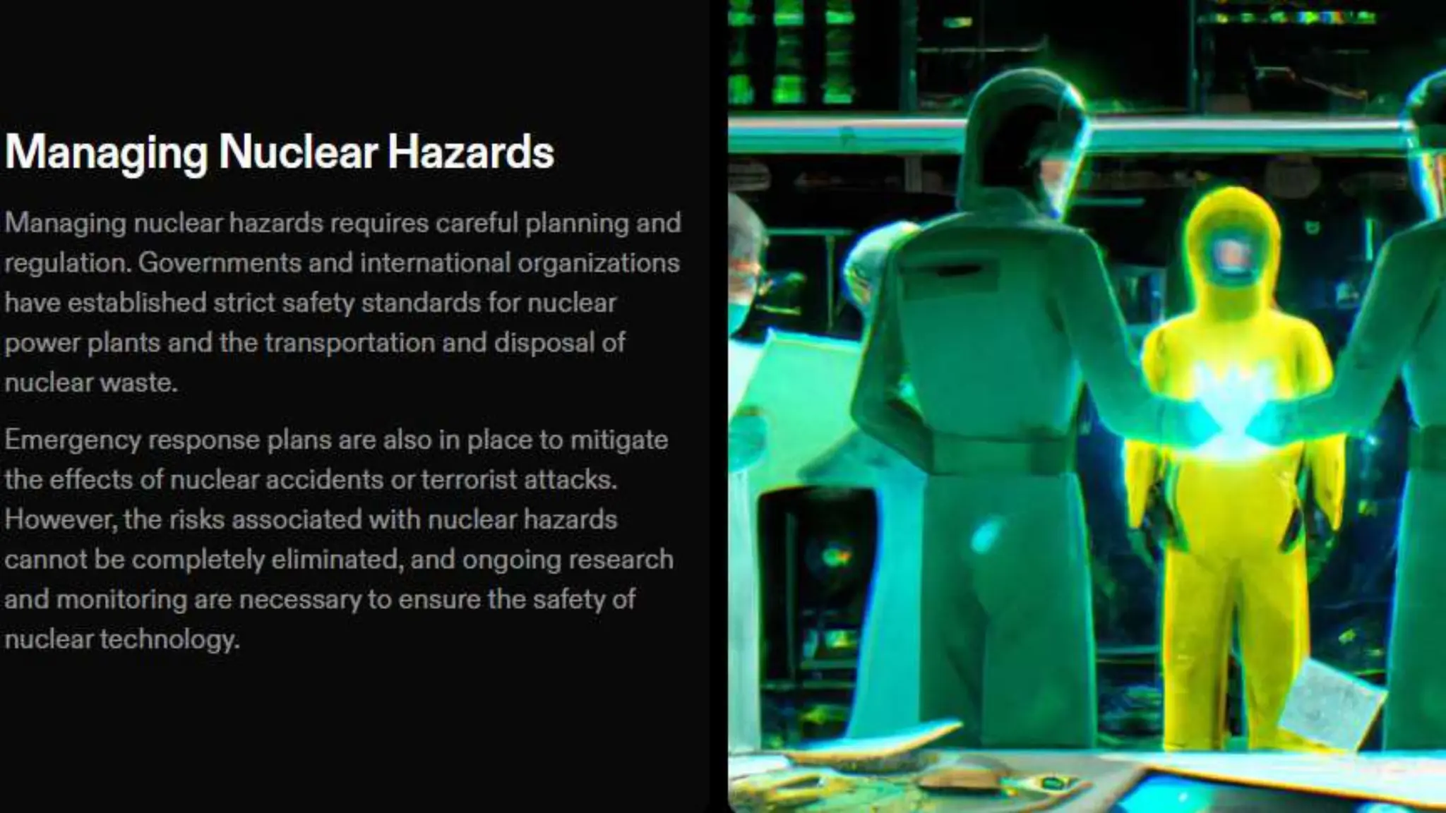 Nuclear Hazards presentation describes about the different nuclear ...