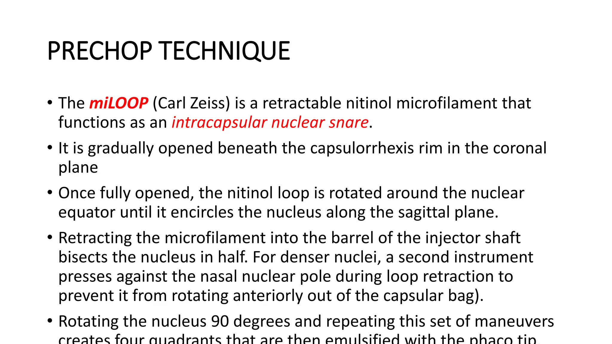 Phaco emulsification nuclear management techniques | PPTX
