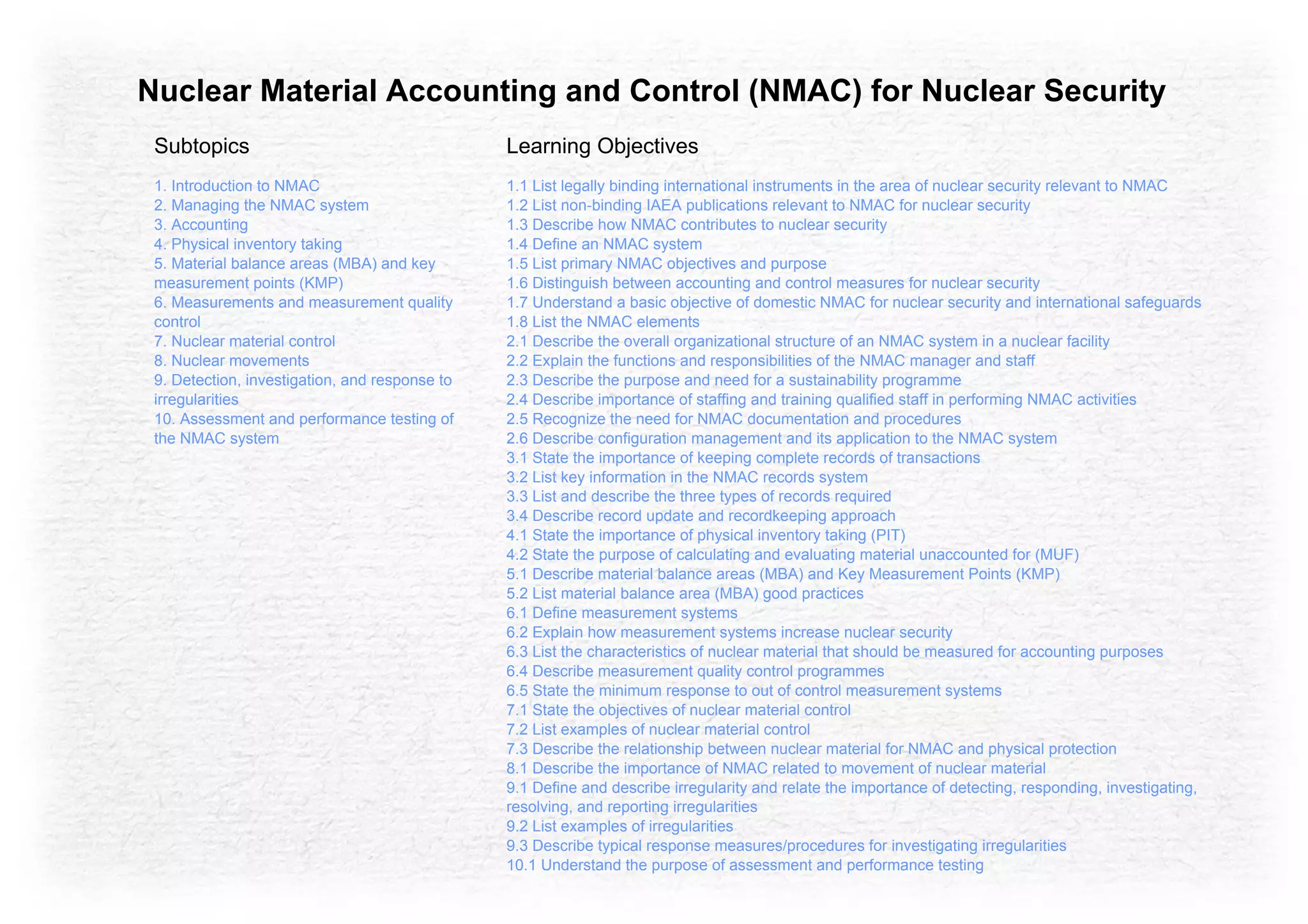 Nuclear Material Accounting and Control (NMAC) for Nuclear Security | PDF
