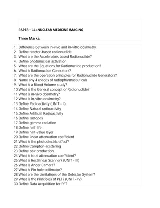 nuclear medicine 3 marks questions and answers.pdf