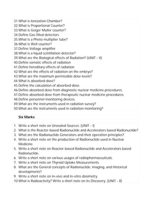 nuclear medicine 3 marks questions and answers.pdf