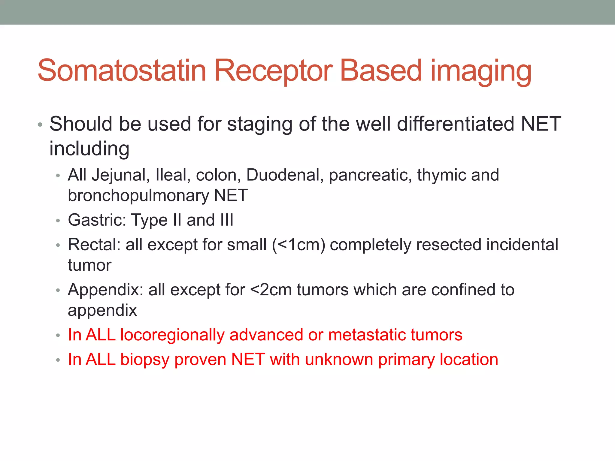 Nuclear medicine application in neuroendocrine tumors (net) | PPTX