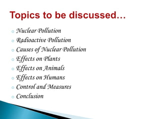 Causes Of Radioactive Pollution