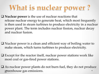 Introduction To Nuclear power | PPT