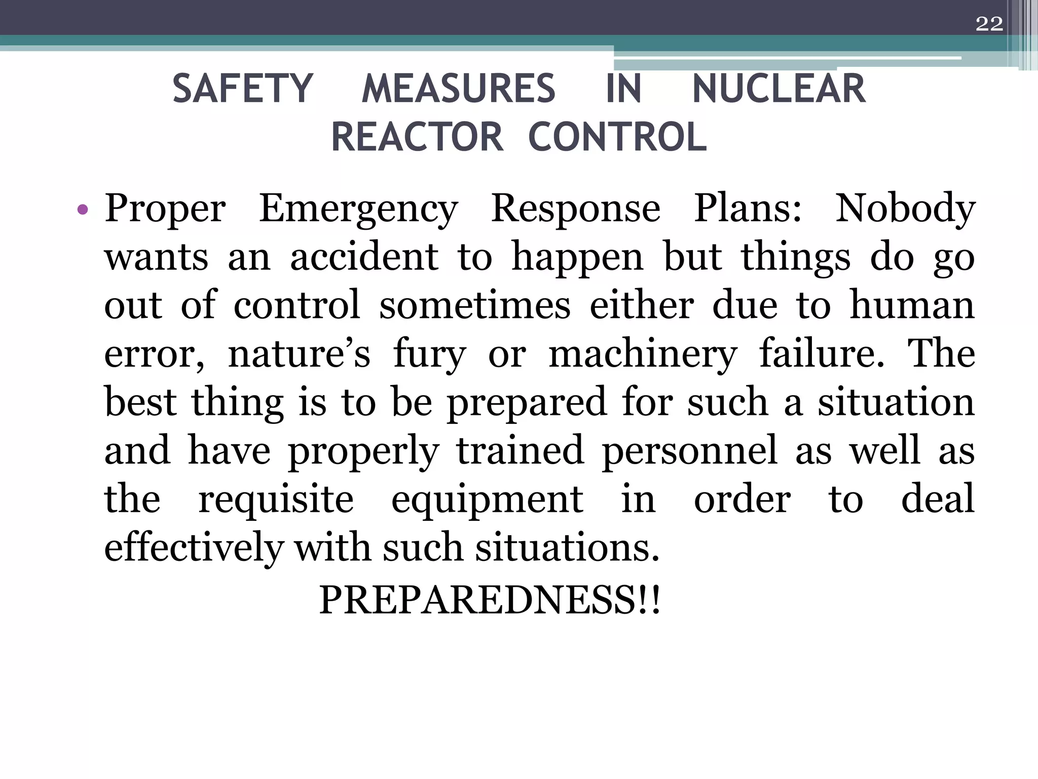 Nuclear power plant-safety measures | PPTX