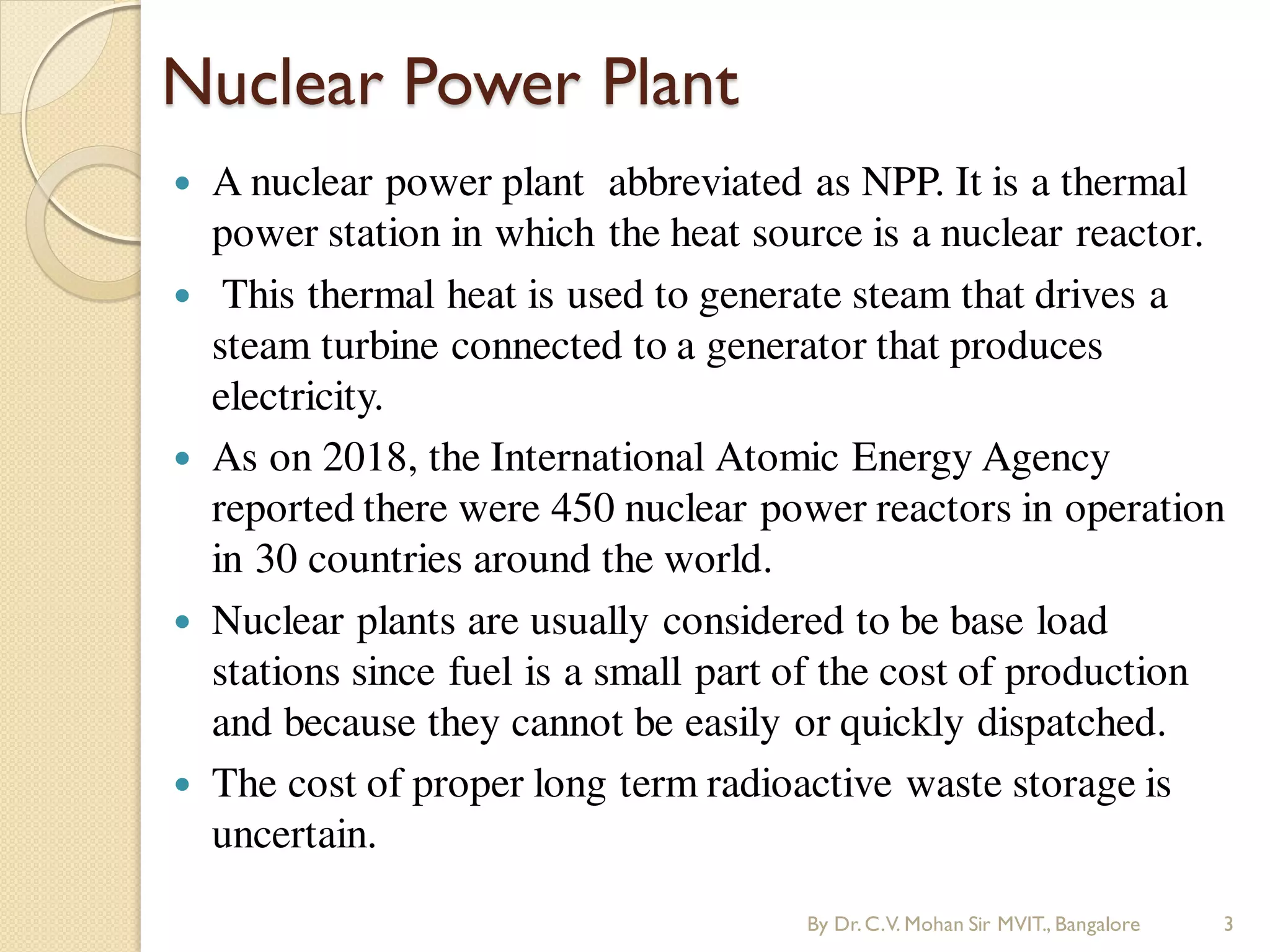 Nuclear power plant - IV Semester PGE Module 3- VTU | PDF