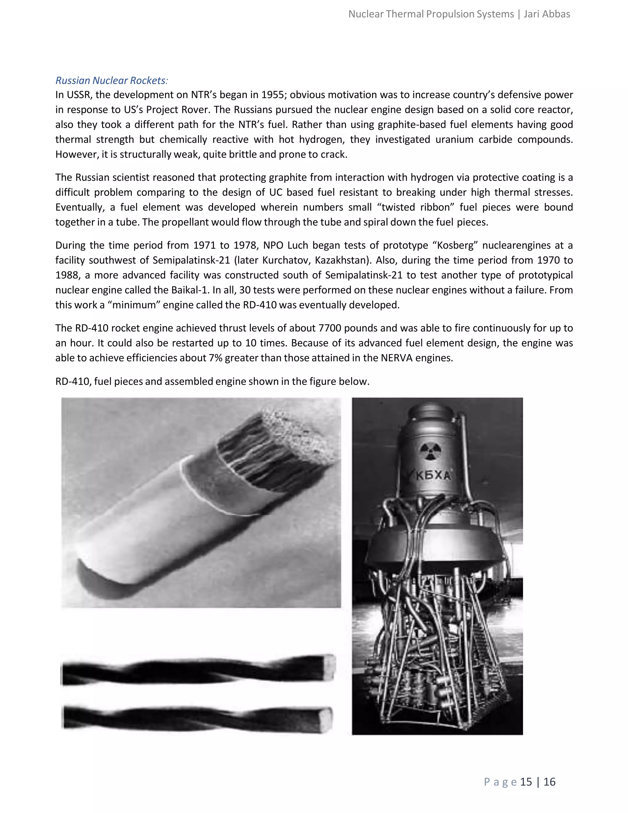 Nuclear thermal propulsion reactor | PPTX