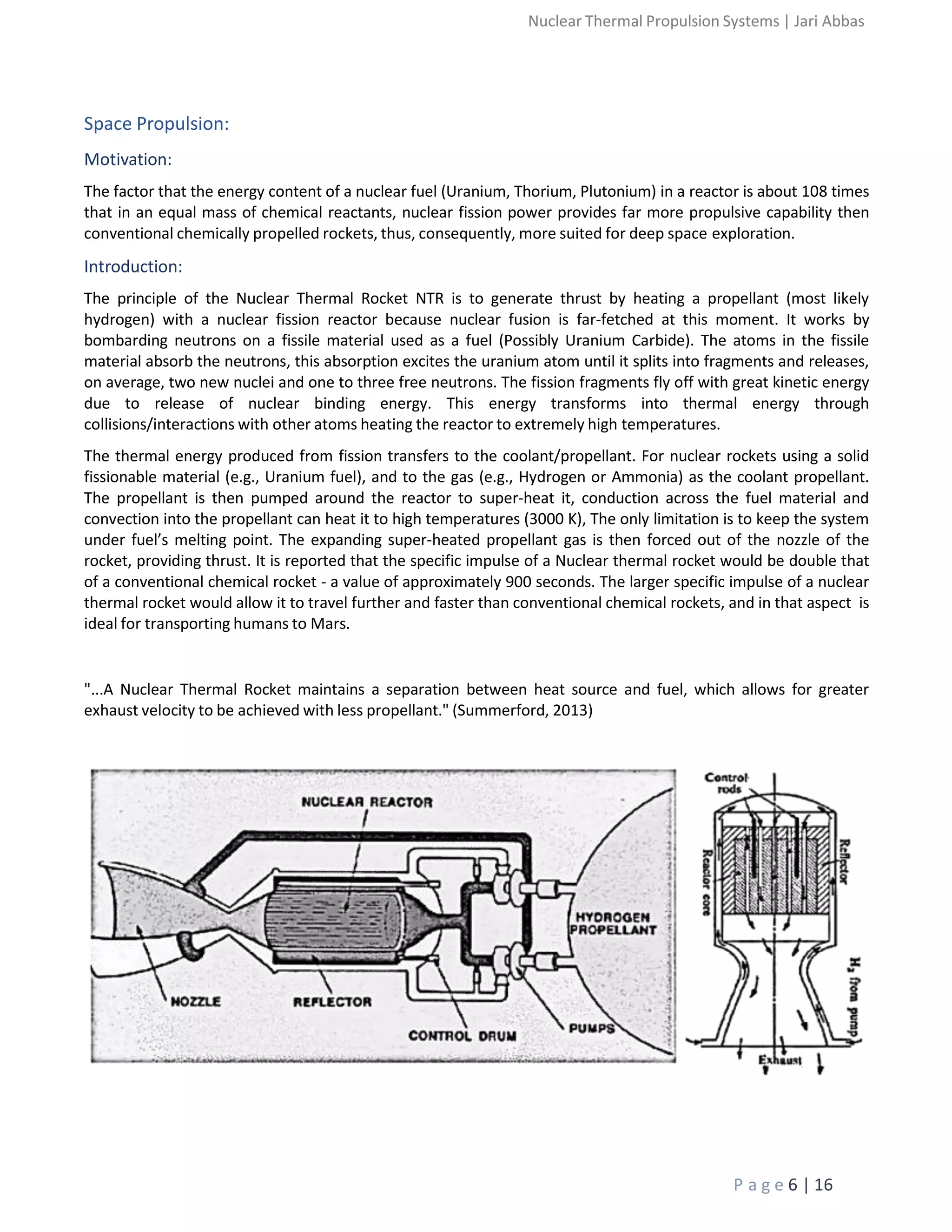 Nuclear thermal propulsion reactor | PPTX