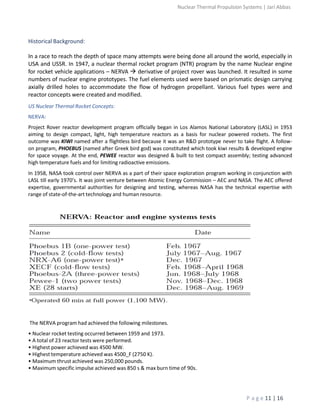 Nuclear thermal propulsion reactor | PPTX