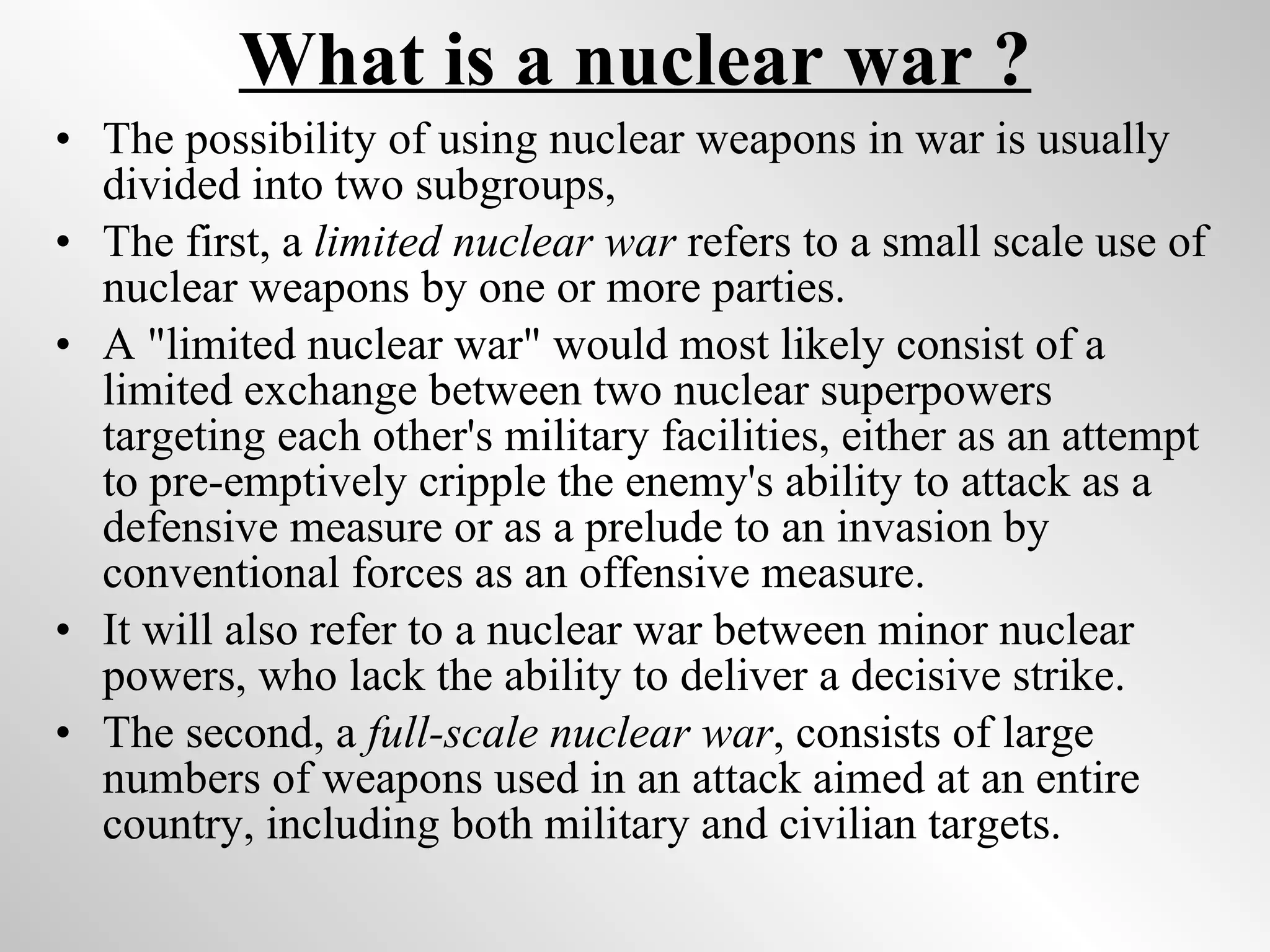 Nuclear Threat The 4th World War Will Never Happen | PPT