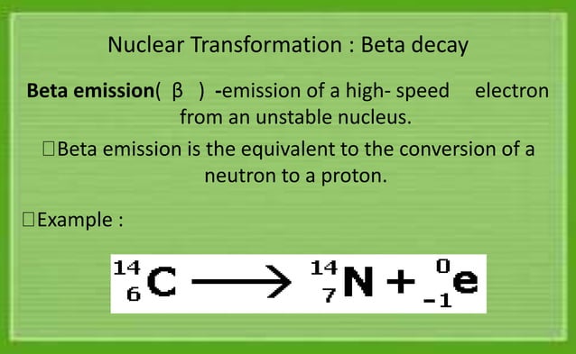 Nuclear transformation (physics) | PPTX | Chemistry | Science