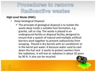 Nuclear waste disposal and its geological importance | PPTX