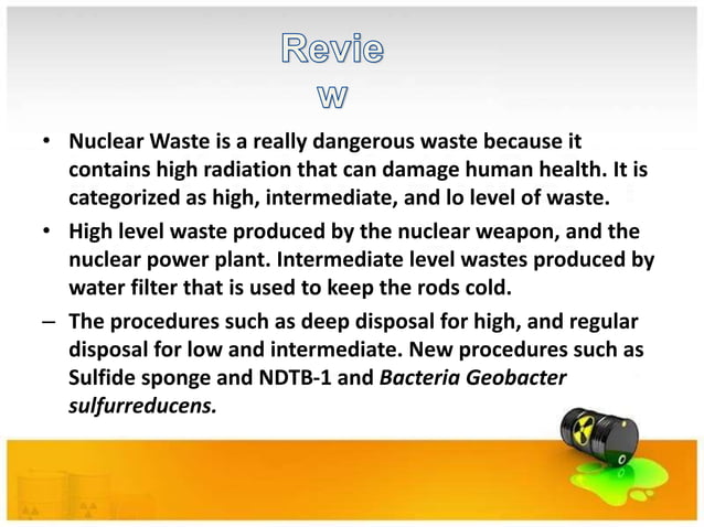 Nuclear waste disposal and its geological importance | PPT