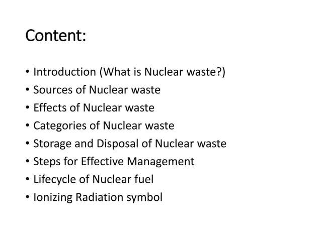 Nuclear waste management | PPTX