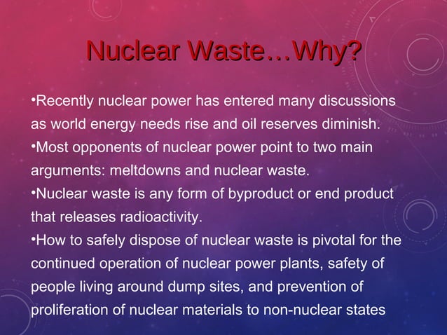 Nuclear waste and its management | PPT | Chemistry | Science