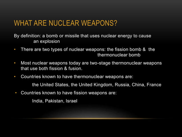 Nuclear Weapons: Their Effect On Us & Our World - Courtney Carter | PPT