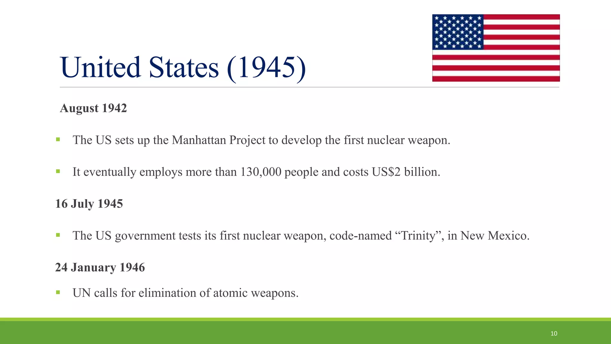 Nuclear weapons (a brief history) | PPTX