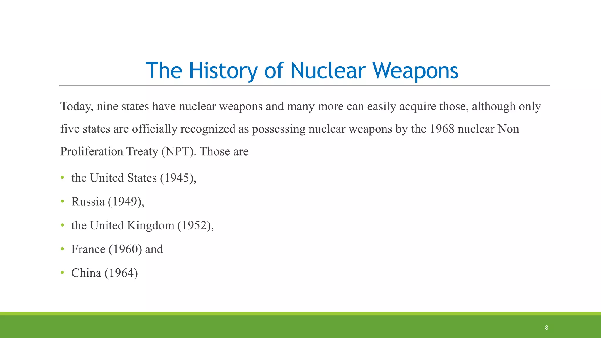 Nuclear weapons (a brief history) | PPTX