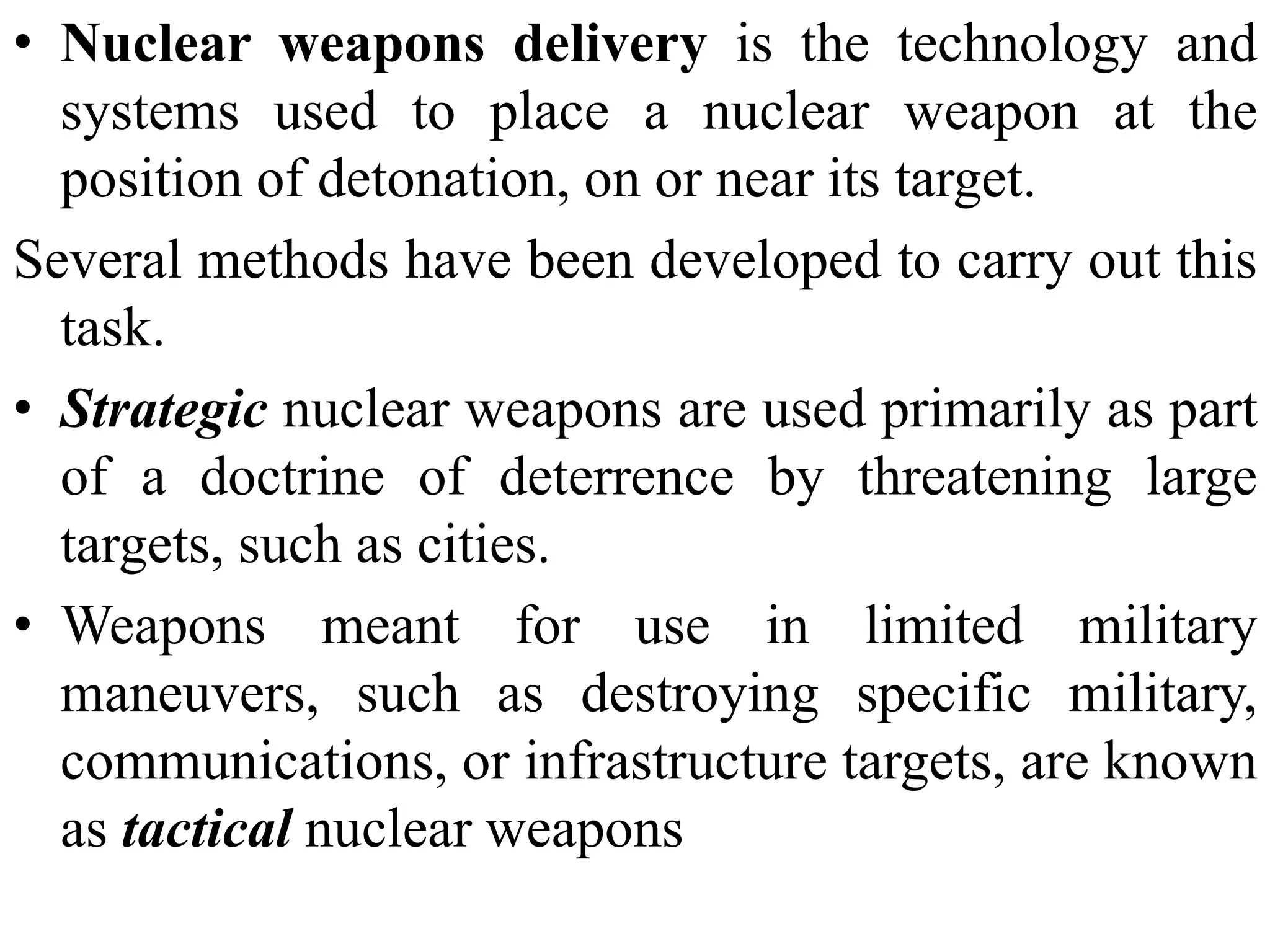 Nuclear weapons delivery system ppt | PPTX | Arms & Ammunition ...