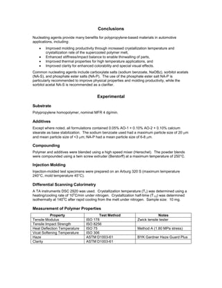 Nucleating Agents for Polypropylene | PDF