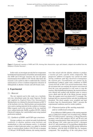 Nucleation and growth process of sodalite and cancrinite from kaolinite ...