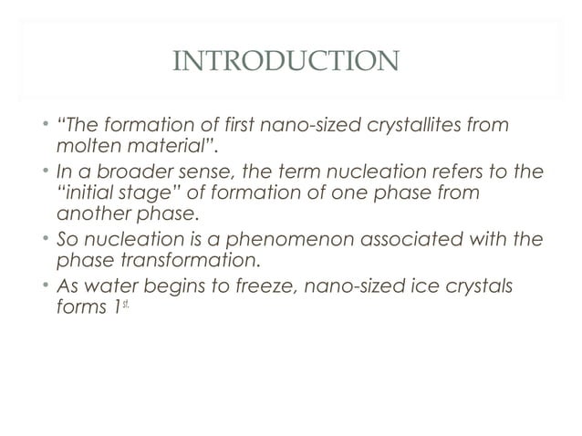 Nucleation & crystallization | PPT