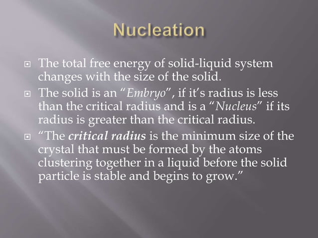 Nucleation & crystallization | PPT