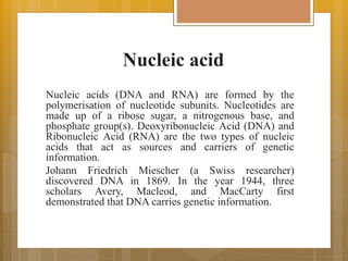 nucleic acid unit-5 biochemistry and clinical pathology, D.Pharm 2nd ...