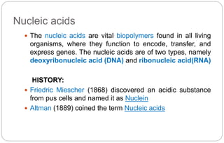 Nucleic acid and its chemistry, dna as genetic material | PPTX