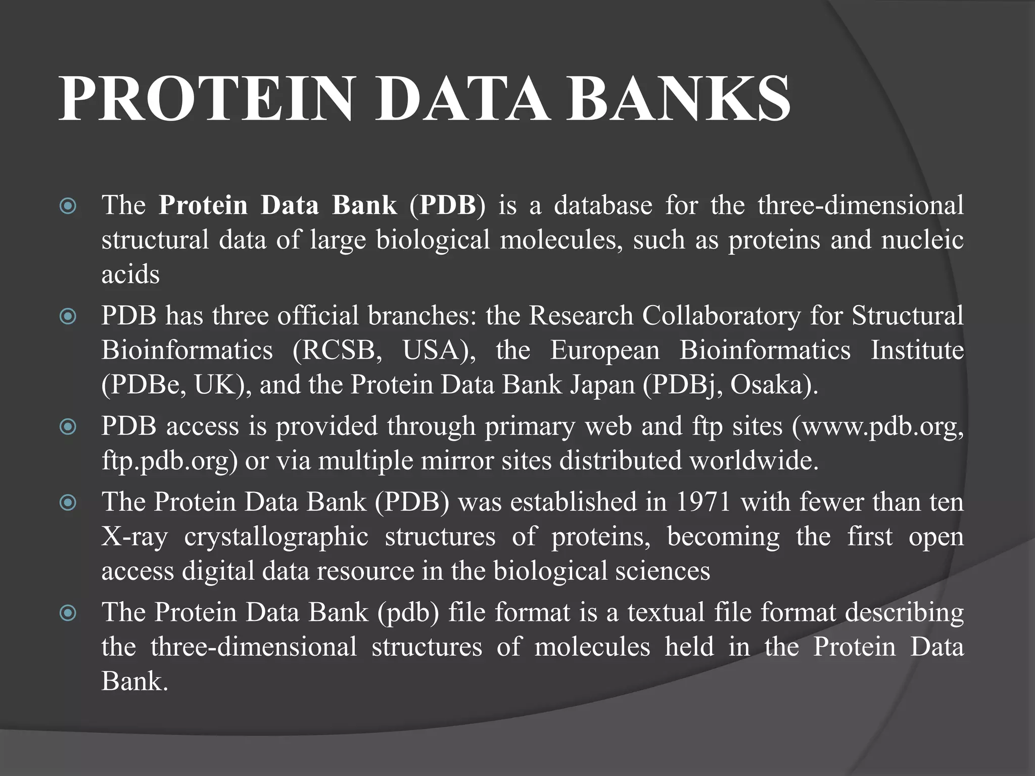 Nucleic acid and protein databanks | PPTX