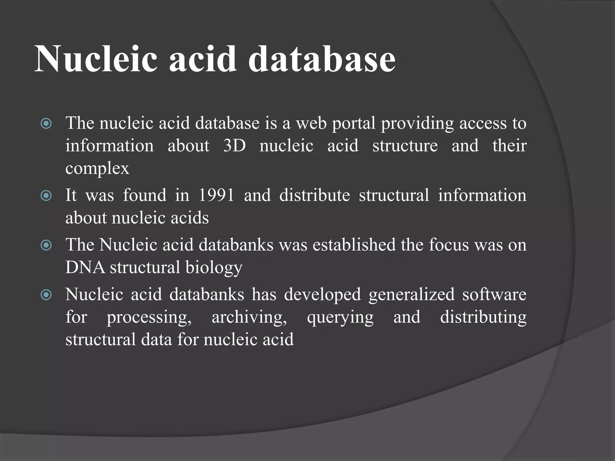 Nucleic acid and protein databanks | PPTX