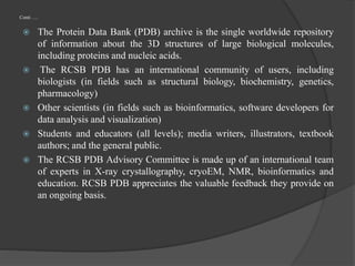 Nucleic acid and protein databanks | PPTX