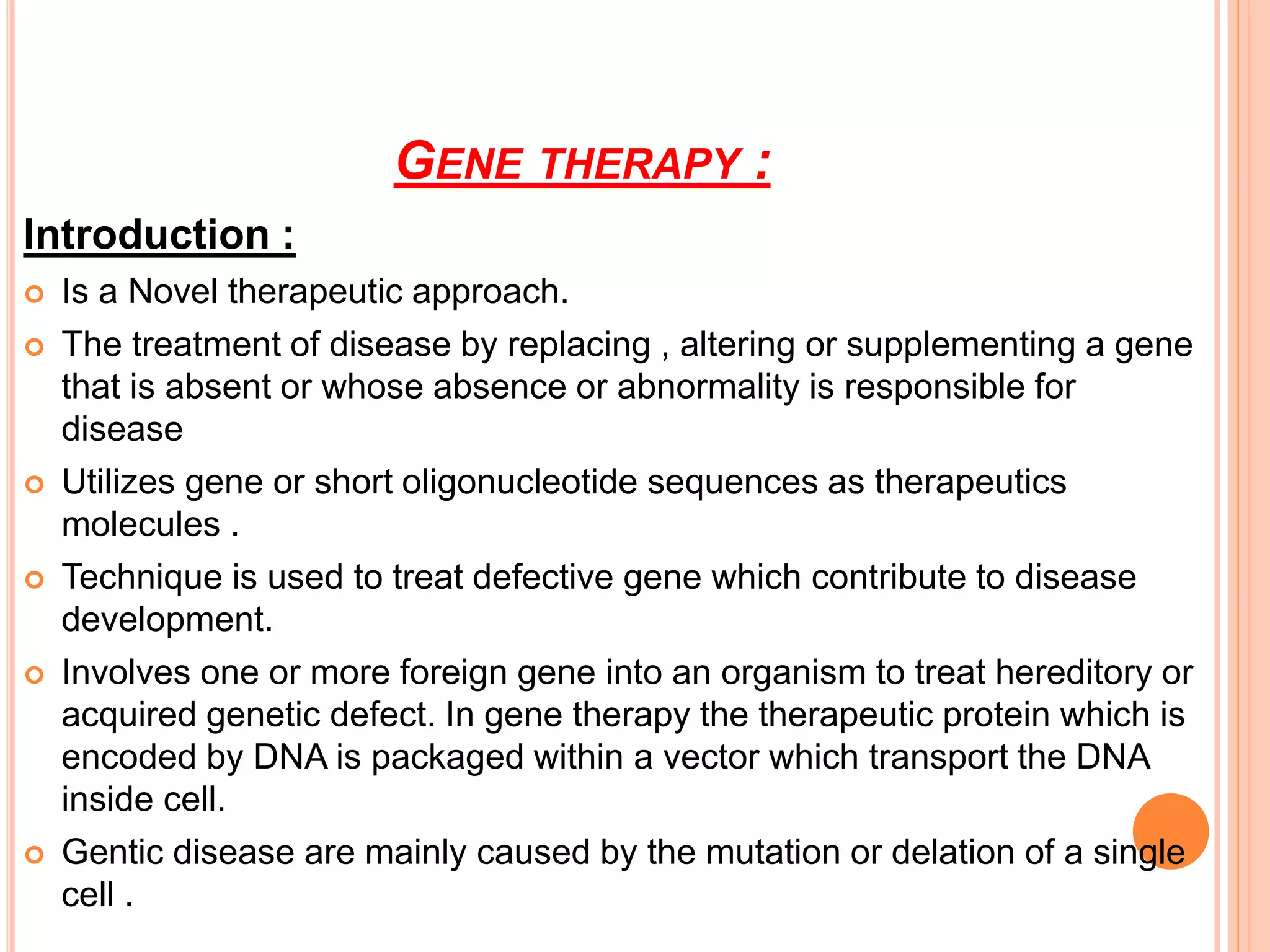 Nucleic acid based therapeutic delivery system | PPTX